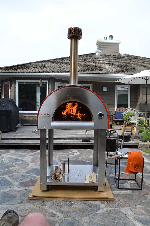 Bella Customer Red Fire Patio - Forno Bravo. Authentic Wood Fired Ovens