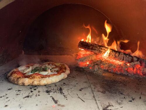 Bella28 Customer Interior Shot Fire And Coals Pizza Oven Mouth 4A 2021 ...